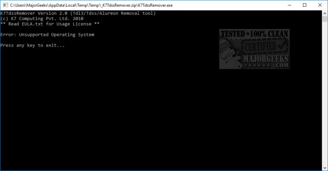 Download K7 Tdss Remover Tool 2.0 - MajorGeeks