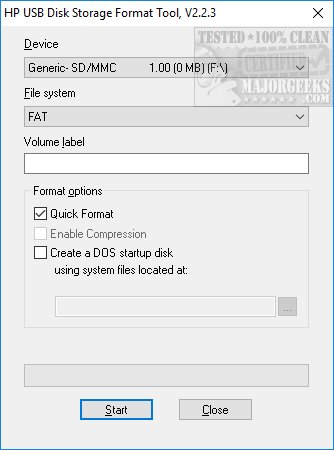 Download HP USB Disk Storage Format Tool 2.2.3 - MajorGeeks