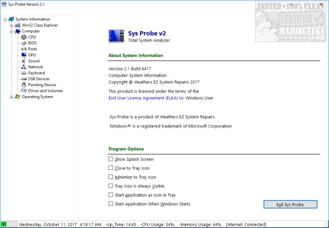 Download Sys Probe 2.1 - MajorGeeks