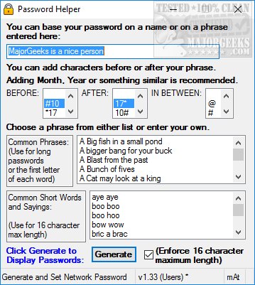 Download Password Helper - MajorGeeks