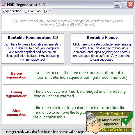 Download HDD Regenerator - MajorGeeks