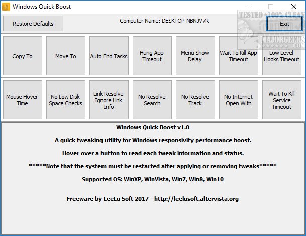 Download Windows Quick Boost - MajorGeeks