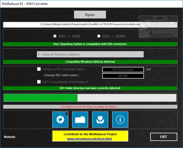 Download WinReducer ESD - Wim Converter - MajorGeeks
