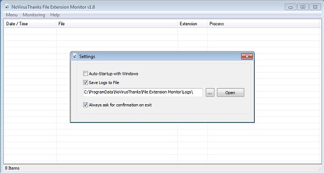 Download NoVirusThanks File Extension Monitor - MajorGeeks