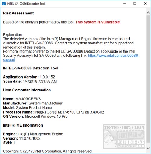 Update Intel(R) Converged Security and management Engine WT72 6QK | MSI ...