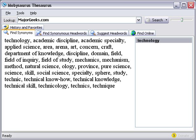 Download Mobysaurus Thesaurus - MajorGeeks