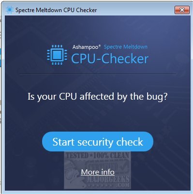Download Ashampoo Spectre Meltdown CPU Checker - MajorGeeks