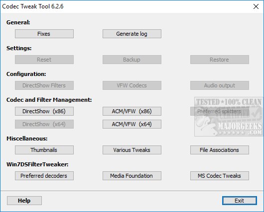 Download K-Lite Codec Tweak Tool - MajorGeeks