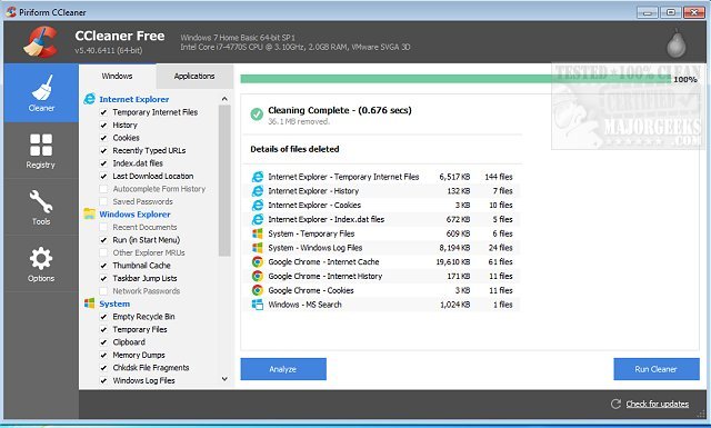 Download ccPortable (CCleaner Portable) - MajorGeeks