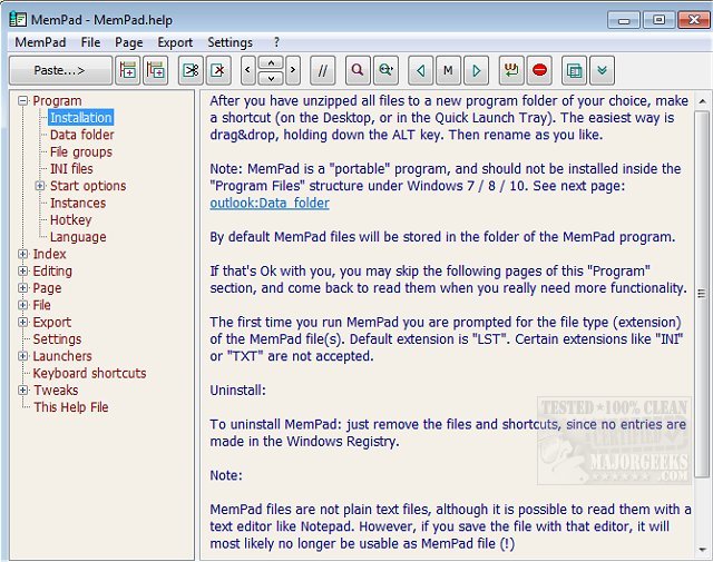 Download MemPad - MajorGeeks
