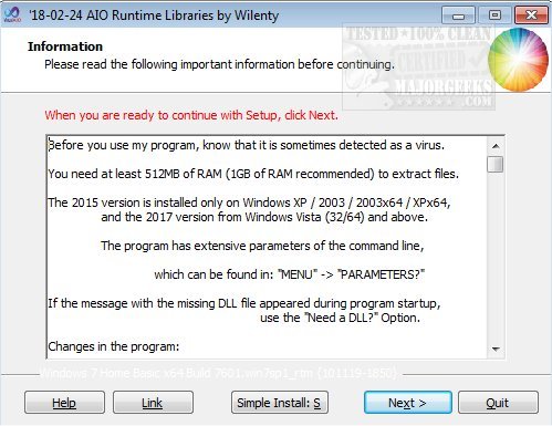 Download AIO Runtime Libraries (Installer/Uninstaller) - MajorGeeks