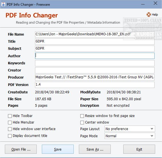Download Adept PDF Info Changer - MajorGeeks