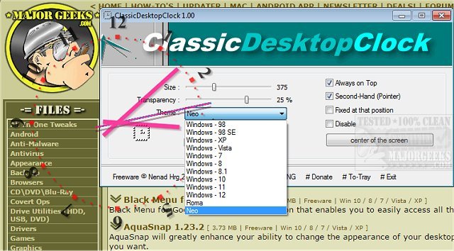 Download ClassicDesktopClock - MajorGeeks