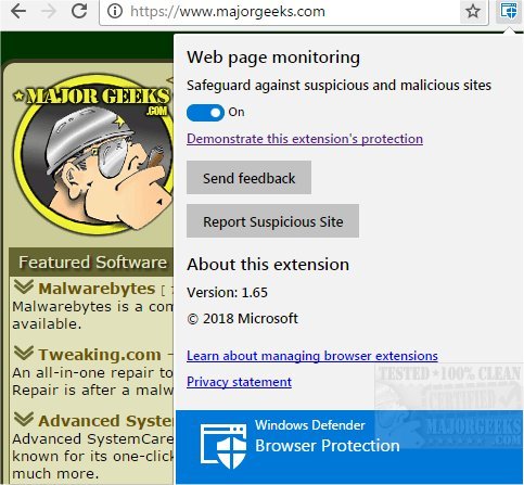 Download Windows Defender Browser Protection for Chrome - MajorGeeks