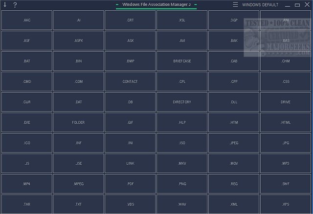 Download Windows File Association Manager - MajorGeeks