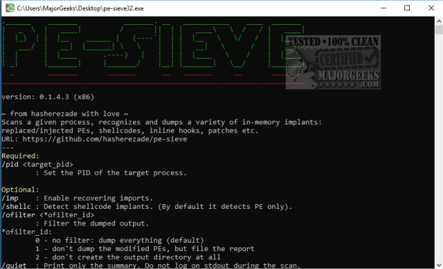 Download PE-sieve - MajorGeeks