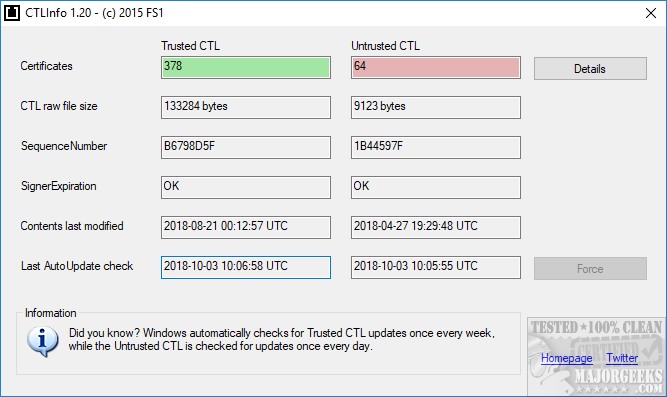 Download CTLInfo - MajorGeeks