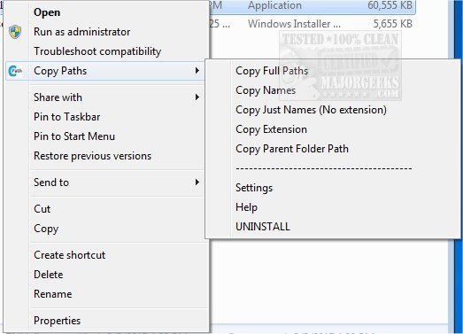Download Copy as Path ContextMenu for Windows - MajorGeeks