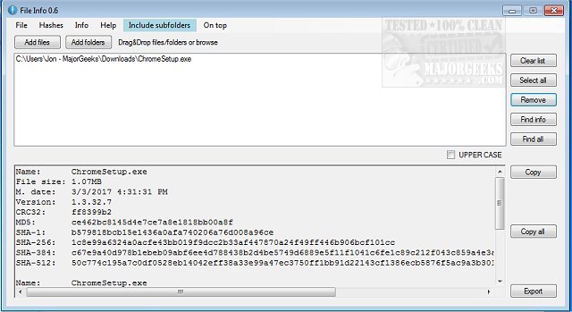 Download File Info - MajorGeeks