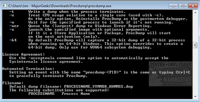 Download Microsoft ProcDump - MajorGeeks