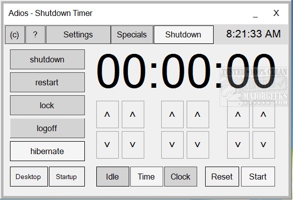 Download Adios - Shutdown Timer - MajorGeeks