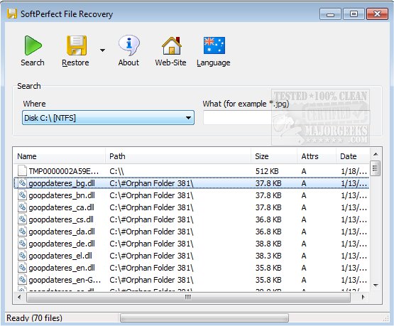 Download SoftPerfect File Recovery - MajorGeeks