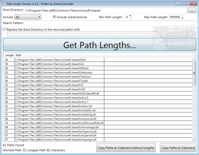 Download Path Length Checker - MajorGeeks
