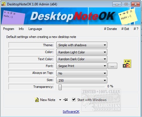 Download DesktopNoteOK 4.66 - MajorGeeks