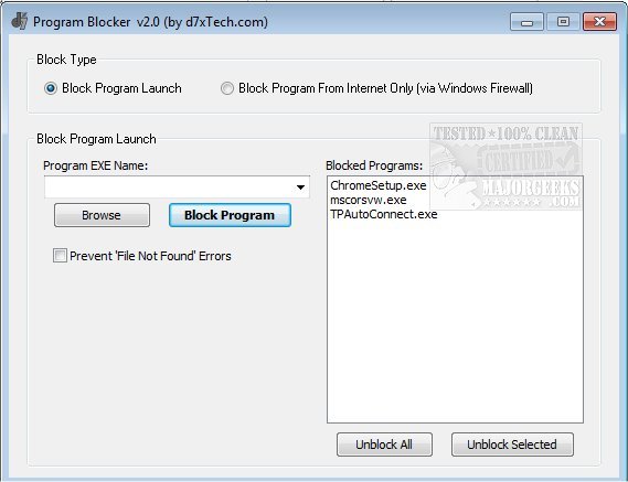 Download d7xTech Program Blocker - MajorGeeks