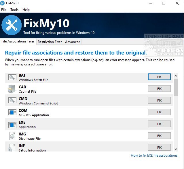 Download FixMy10 - MajorGeeks