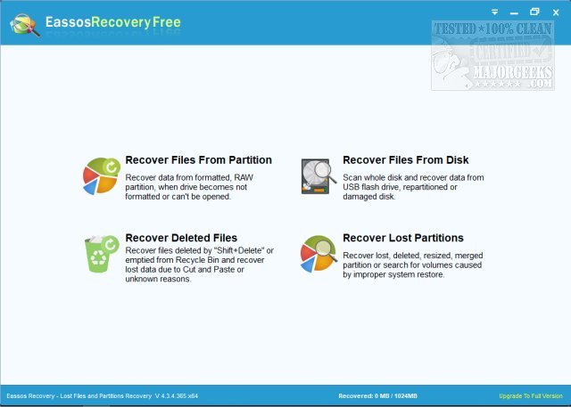 Download Eassos Recovery Free - MajorGeeks