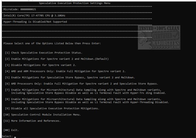 Download Manage Speculative Execution Settings Script Majorgeeks
