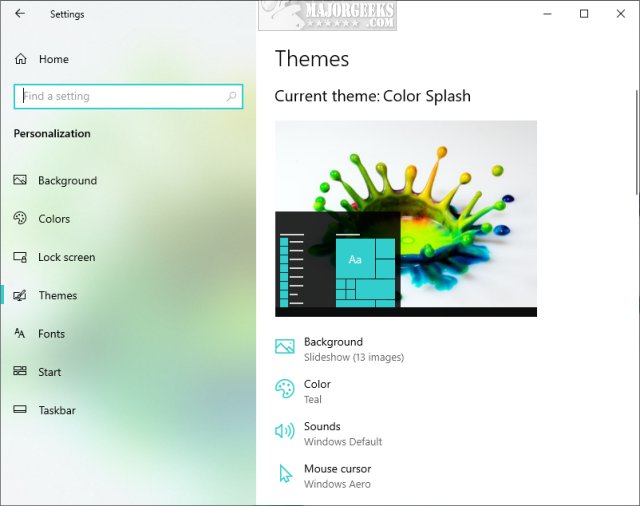 Download Color Splash Theme - MajorGeeks