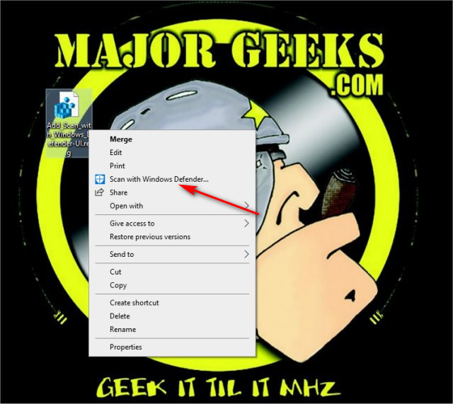Download Add Or Remove Scan With Windows Defender Context Menu Majorgeeks