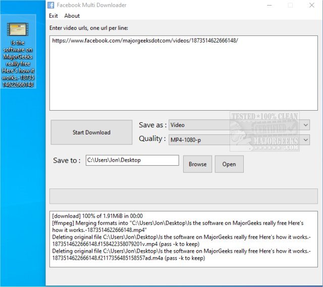 Download Facebook Multi Downloader - MajorGeeks