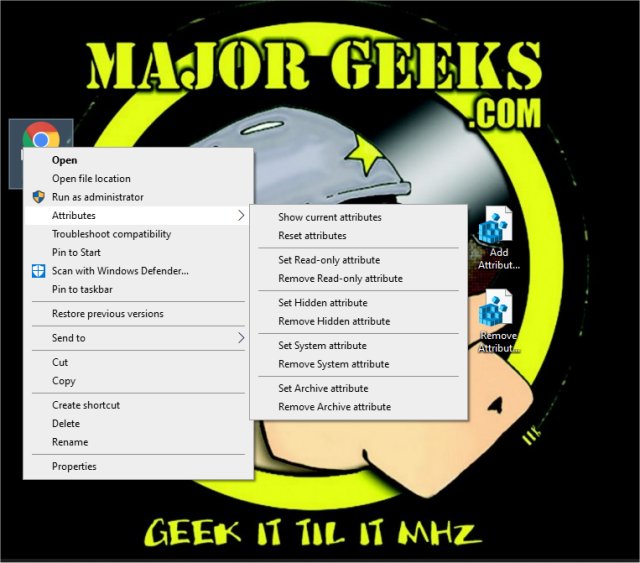 Download Add File Attributes Context Menu in Windows 10 - MajorGeeks