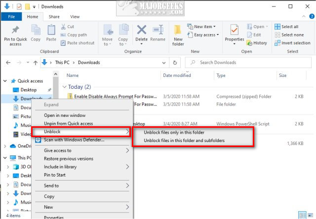 Download Add Unblock File Context Menu Majorgeeks