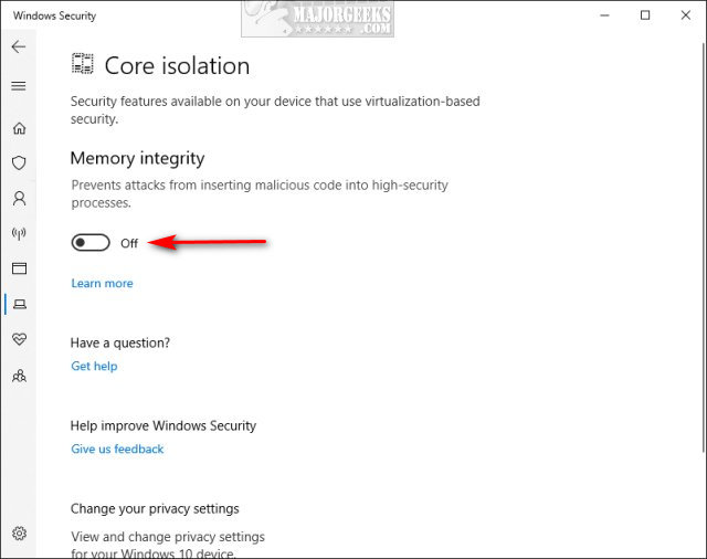 Download Turn Core Isolation Memory Integrity On Or Off In Windows 10