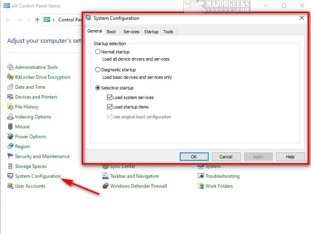 Download Add System Configuration (Msconfig) to Control Panel - MajorGeeks