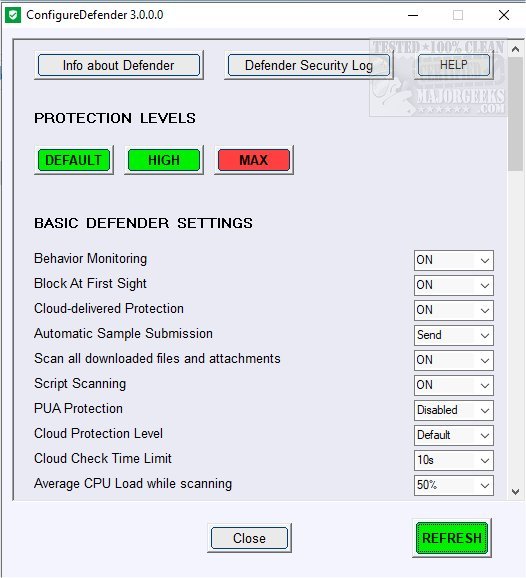 Download ConfigureDefender - MajorGeeks