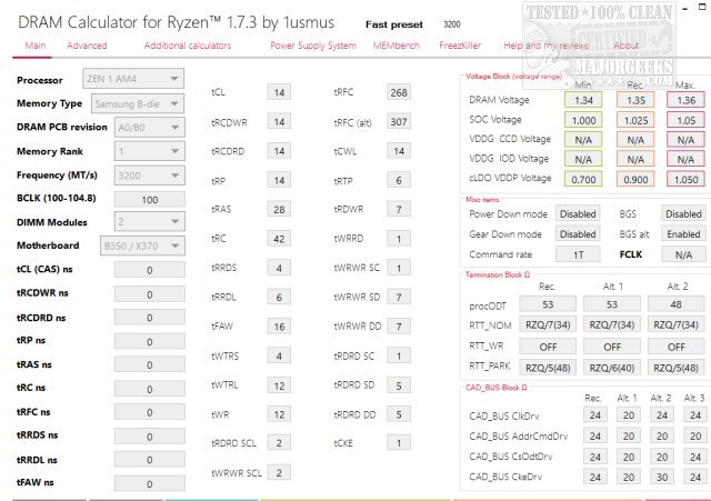 Download DRAM Calculator for Ryzen - MajorGeeks