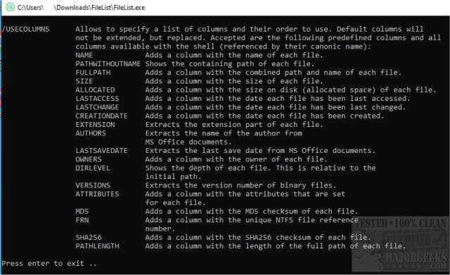 Download FileList - MajorGeeks