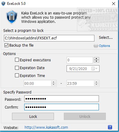 Download ExeLock - MajorGeeks