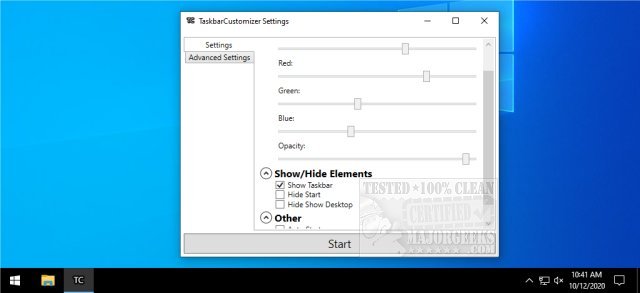 Download TaskbarCustomizer - MajorGeeks
