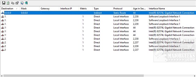 Download NetRouteView - MajorGeeks