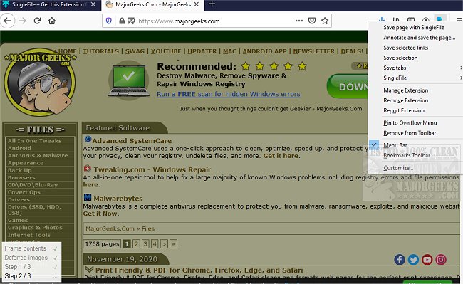 Download SingleFile for Chrome, Firefox, and Edge - MajorGeeks