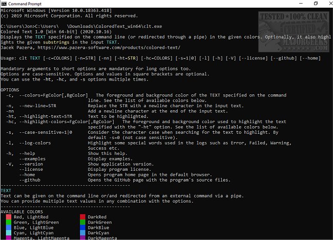 Download Colored Text - MajorGeeks