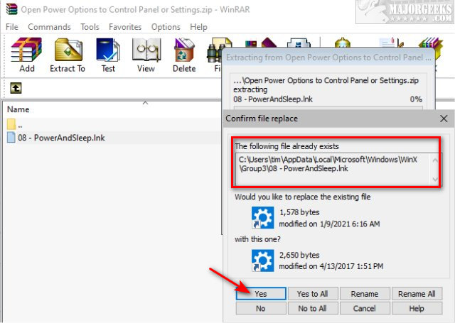 Download Open Quick Link Power Options to Control Panel or Settings ...