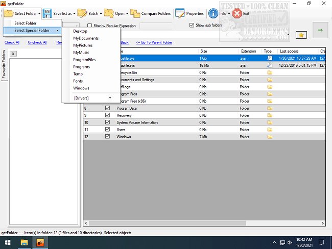 Download getFolder - MajorGeeks