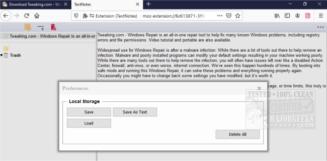 Download TextNotes for Firefox - MajorGeeks